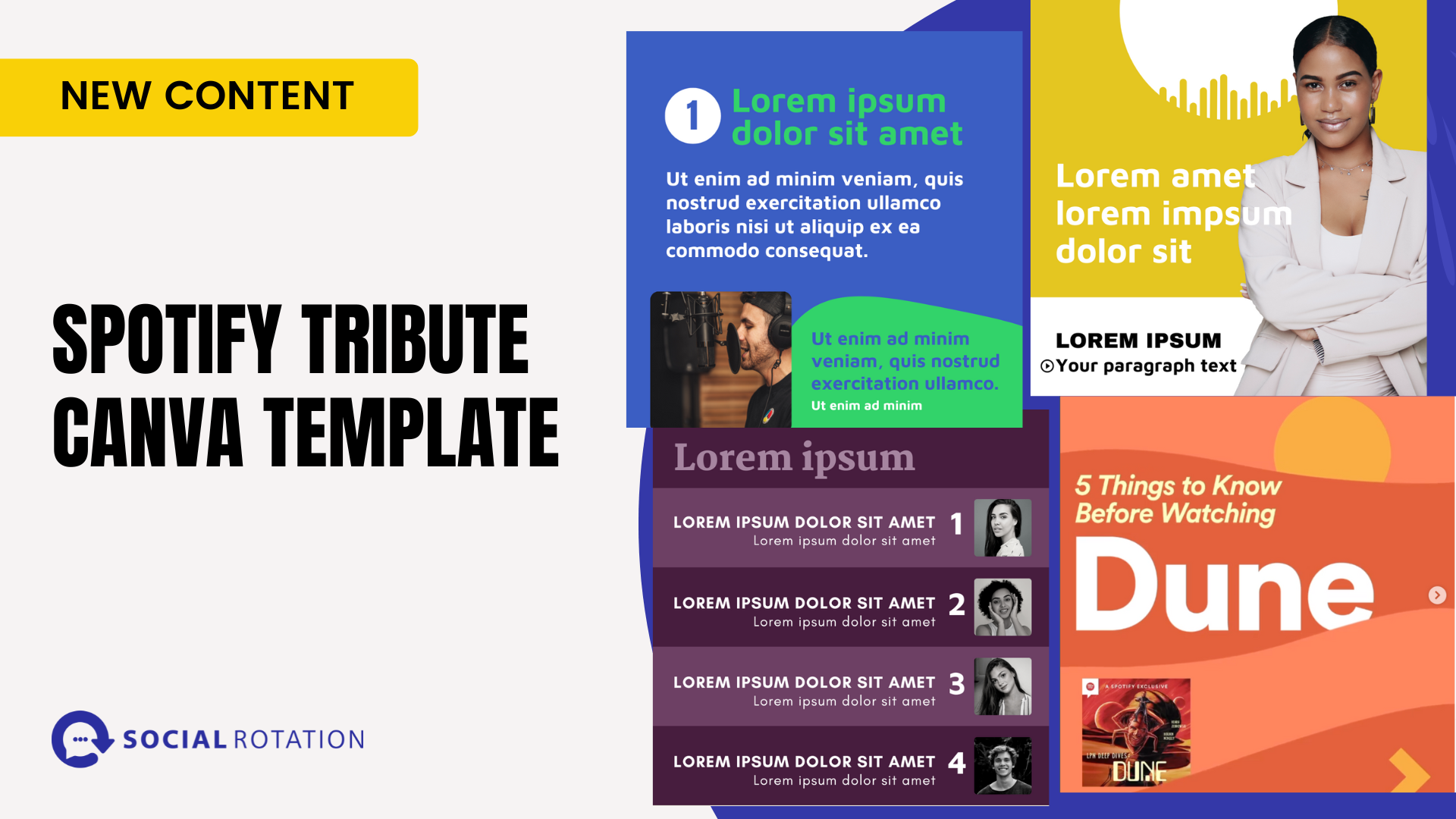 [New Content] Spotify Tribute Canva Template - Social Rotation